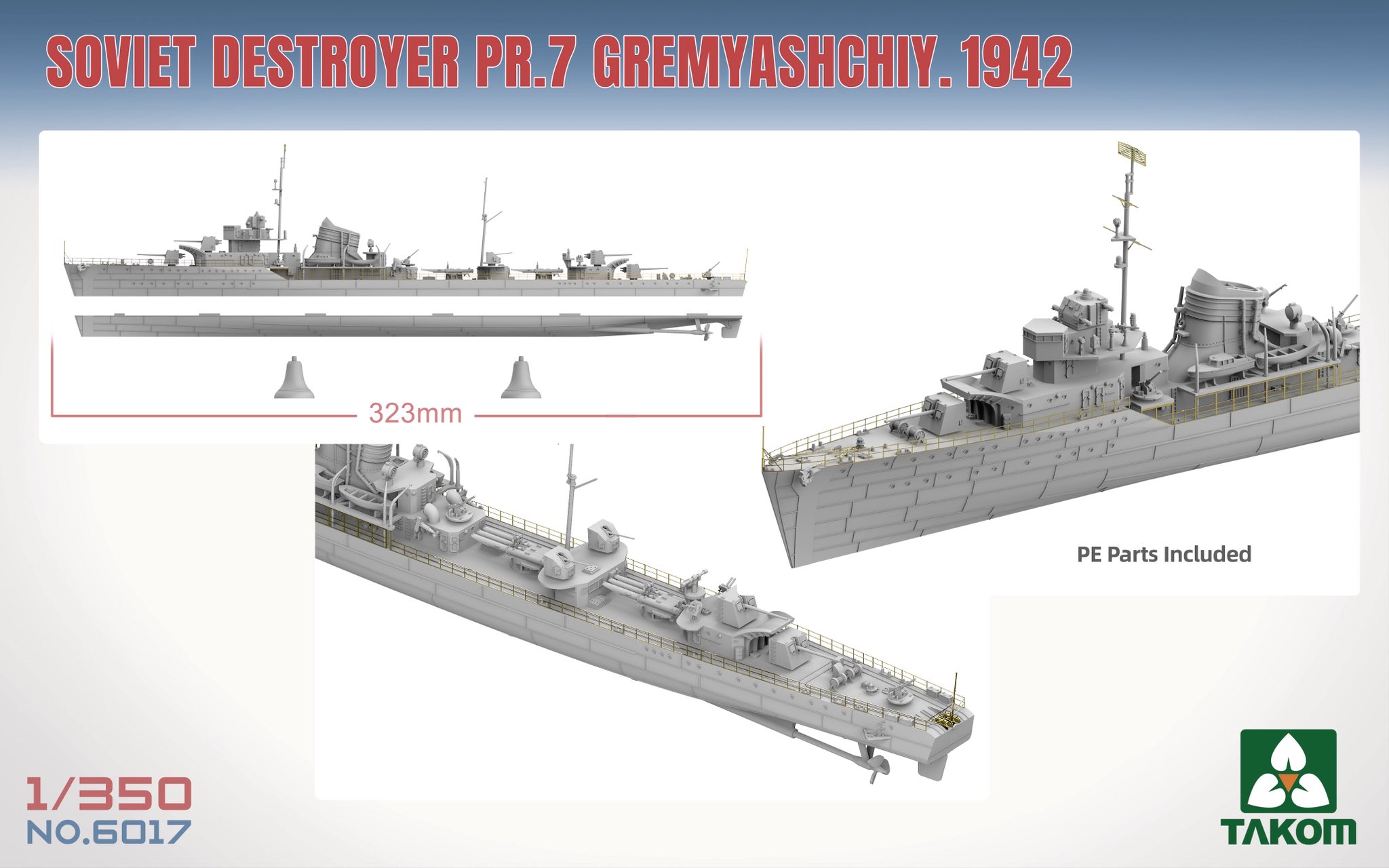 Takom Soviet destroyer PR.7 Gremyashchiy 1942 1/350 | JM Modely